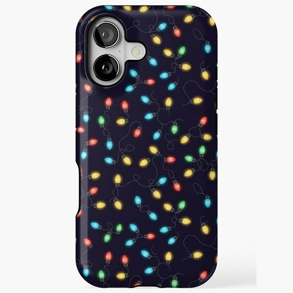 Christmas Lights Dark Pattern Case for iPhone 11 12 13 14 15 16 17 Pro ...