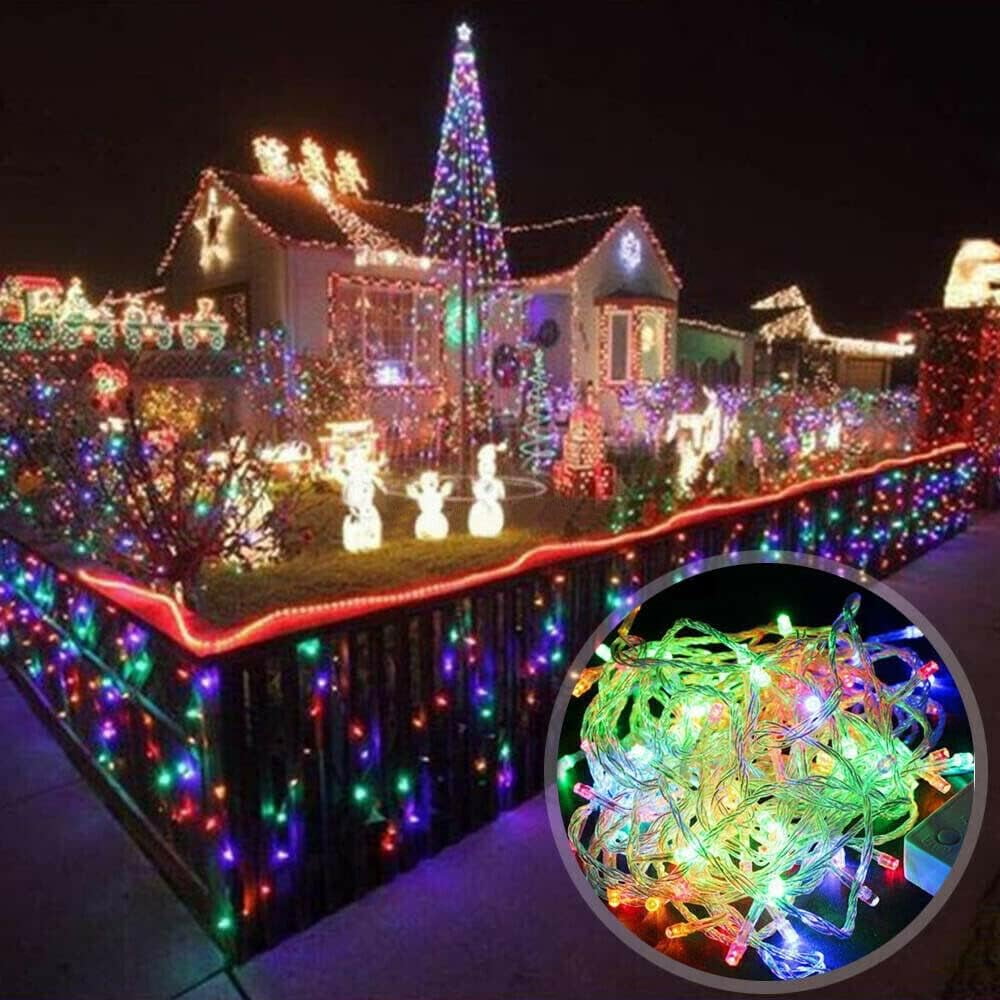 Christmas Lights Decorations, 100 LED 32FT 8 Modes Curtain Fairy String ...