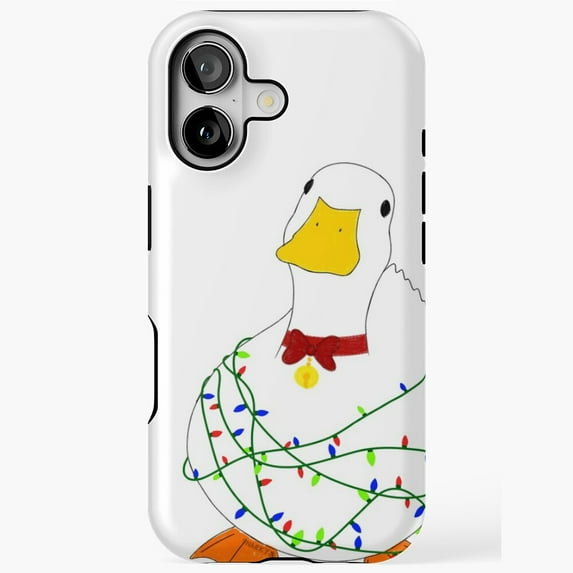 Christmas Lights Duck Holiday Tough Phone Case with iPhone 17 to 11 Pro ...