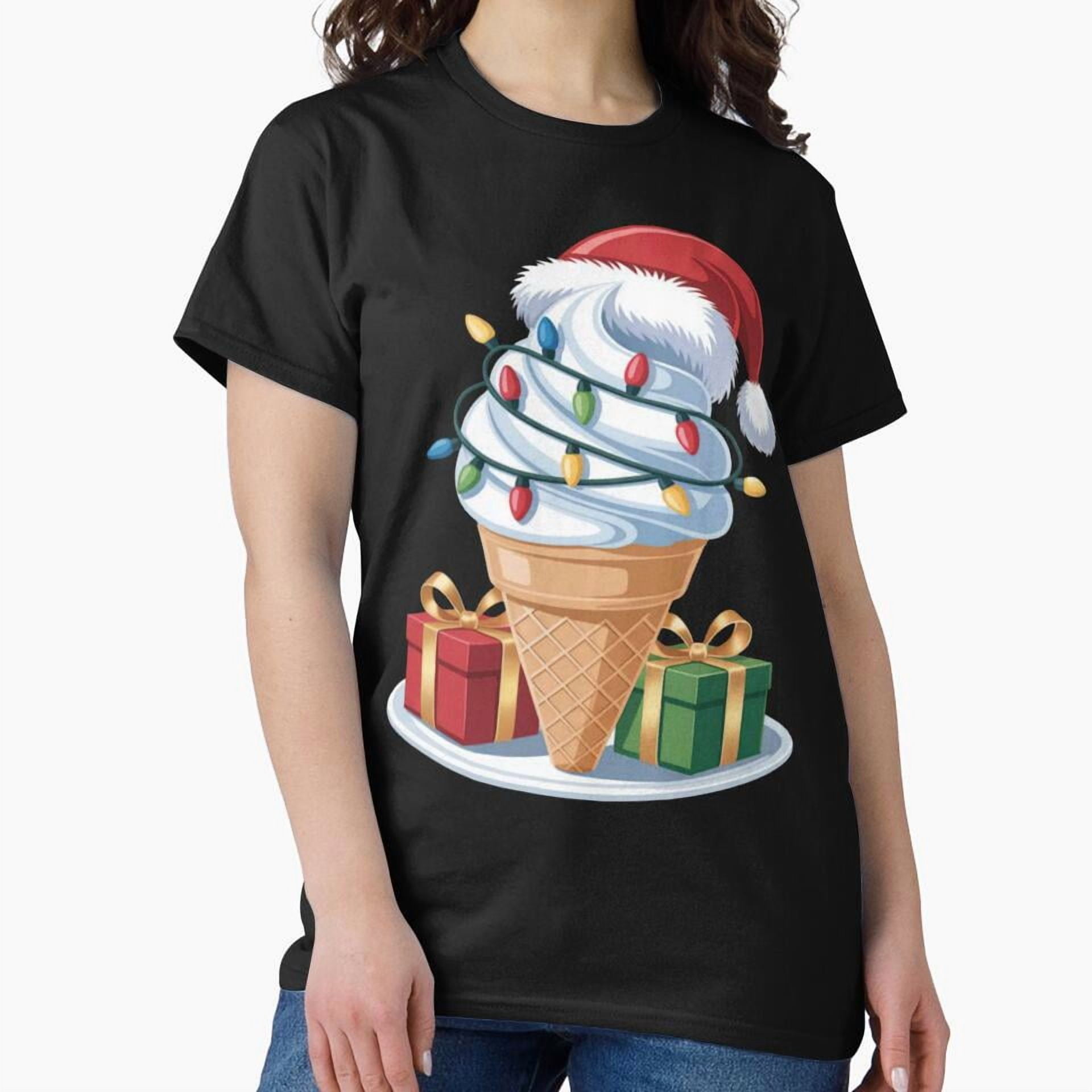Christmas Lights Ice Cream Cone With A St. Nick Hat Funny Holiday Food ...