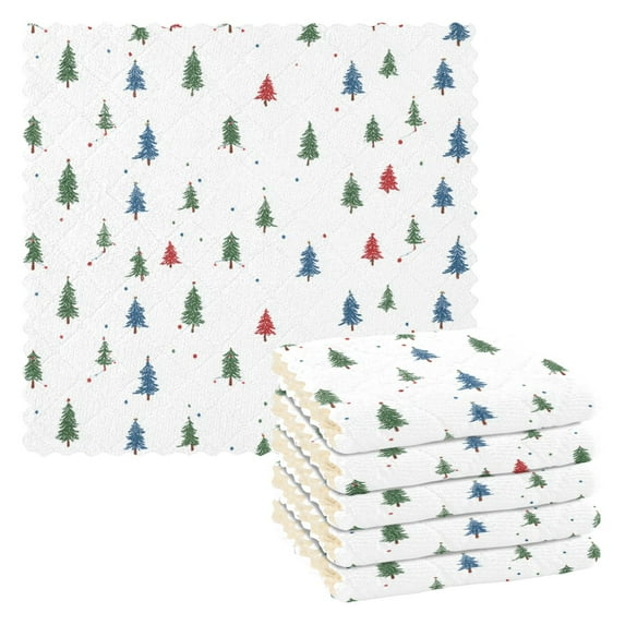 Christmas Lights Kitchen Cloth Dish Towels for Drying Washing Absorbent ...