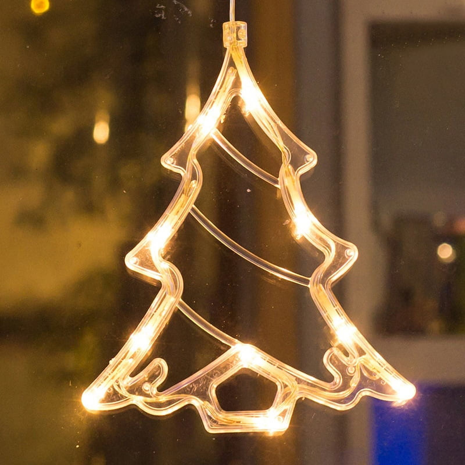 Christmas Lights LED Window Sucker Lamp Battery-Operated for Window ...