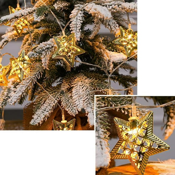 Christmas Lights Led Hollow Christmas Tree Lights String Iron ...
