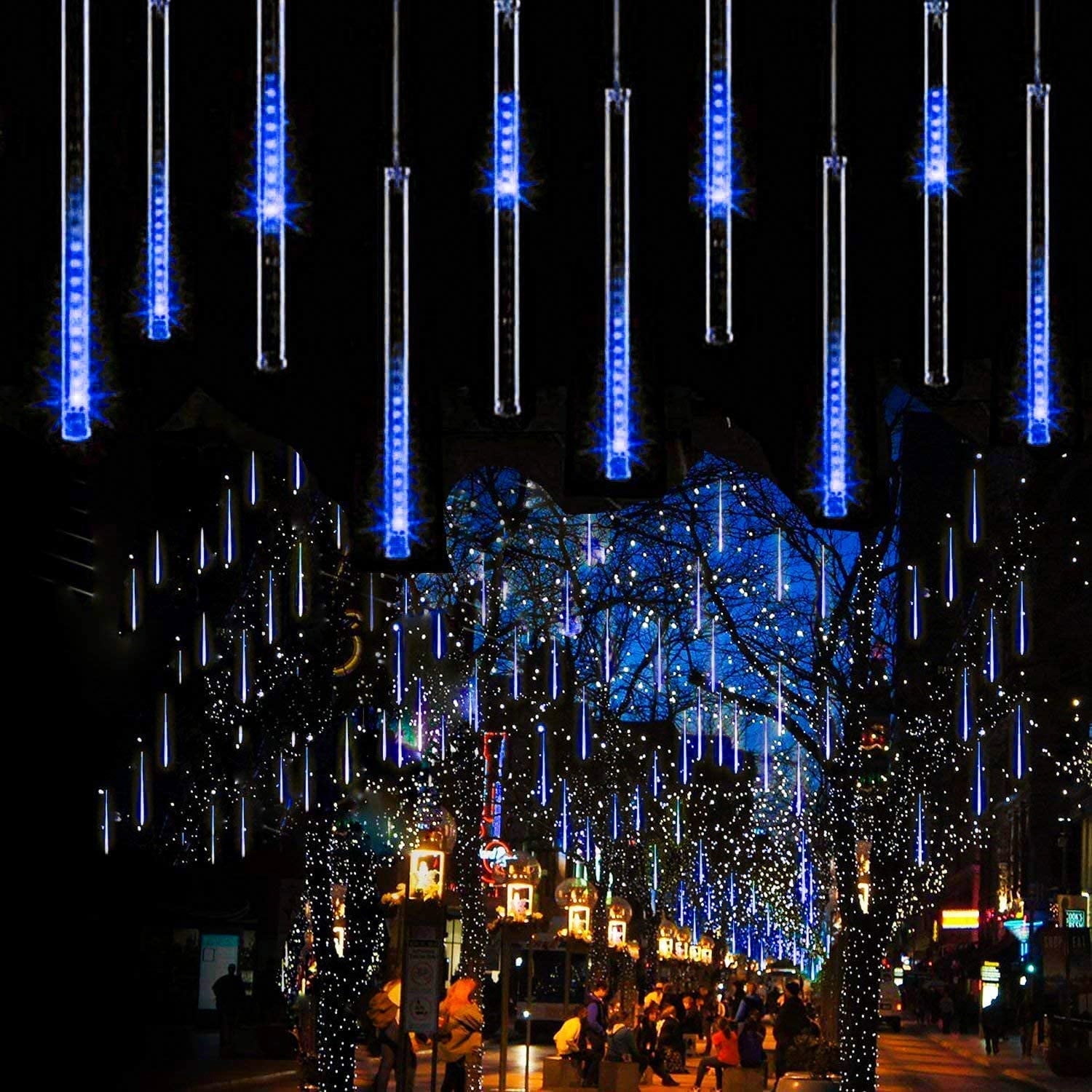 Walmart Christmas Lights, 240 LED Meteor Shower, 12 inch 10 Tubes ...