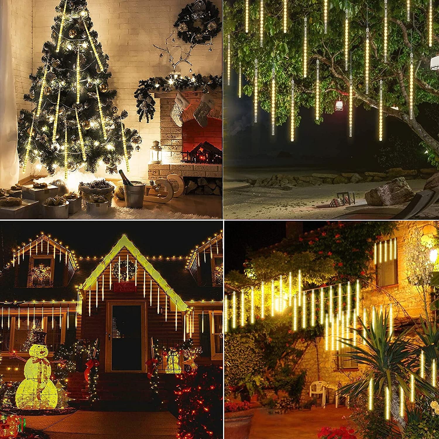 Christmas Lights, Meteor Shower Lights, 12 inch 10 Tubes 240 LED Rain ...