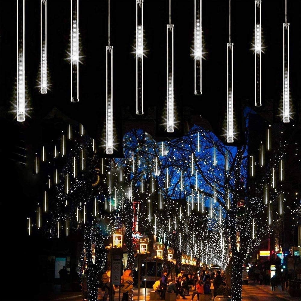 240 LED Meteor Shower Christmas Lights: 12 inch 10 Tubes, Outdoor ...