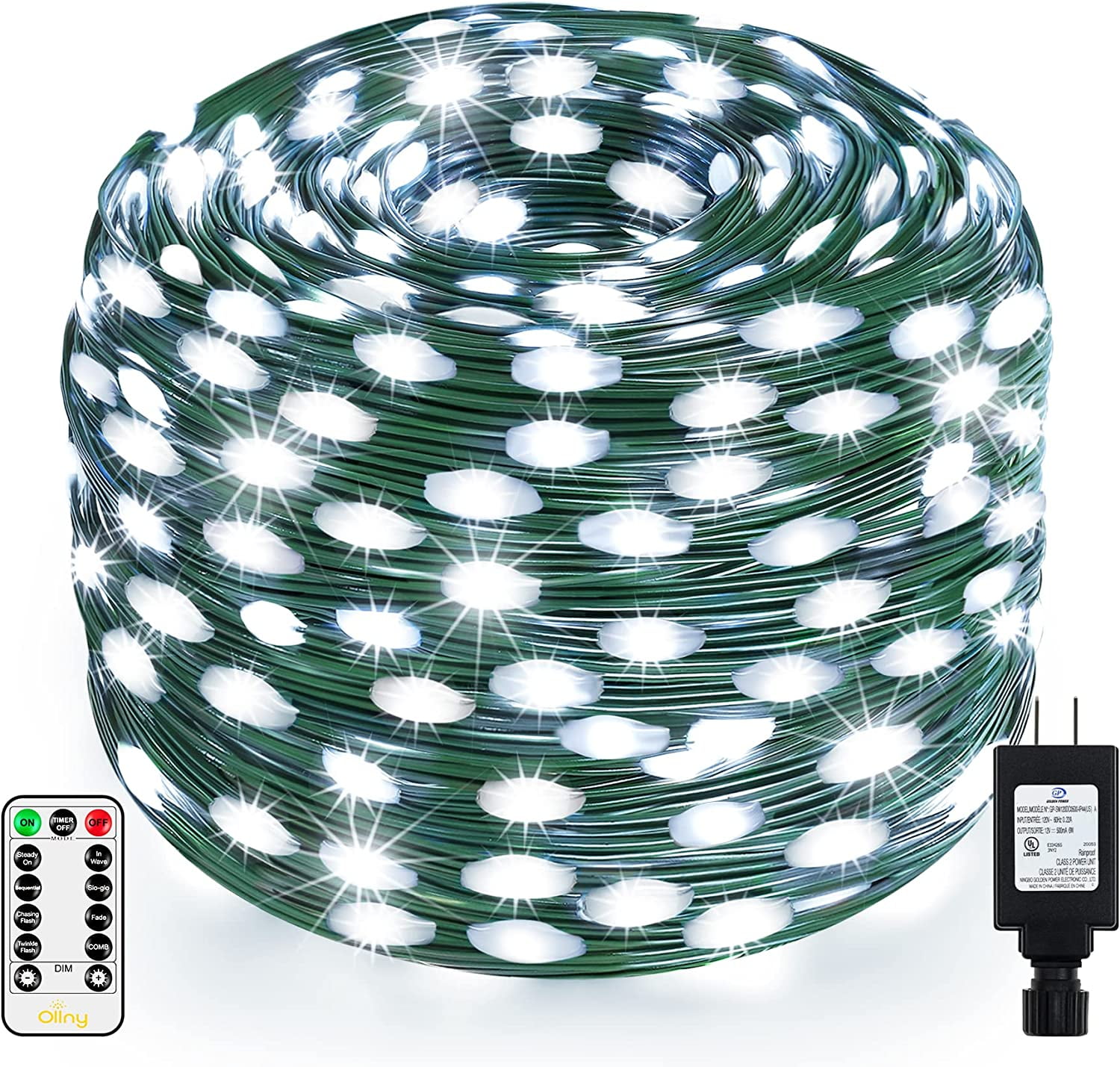 Christmas Lights Outdoor 800LED 100M Green Wire Christmas Tree Light ...