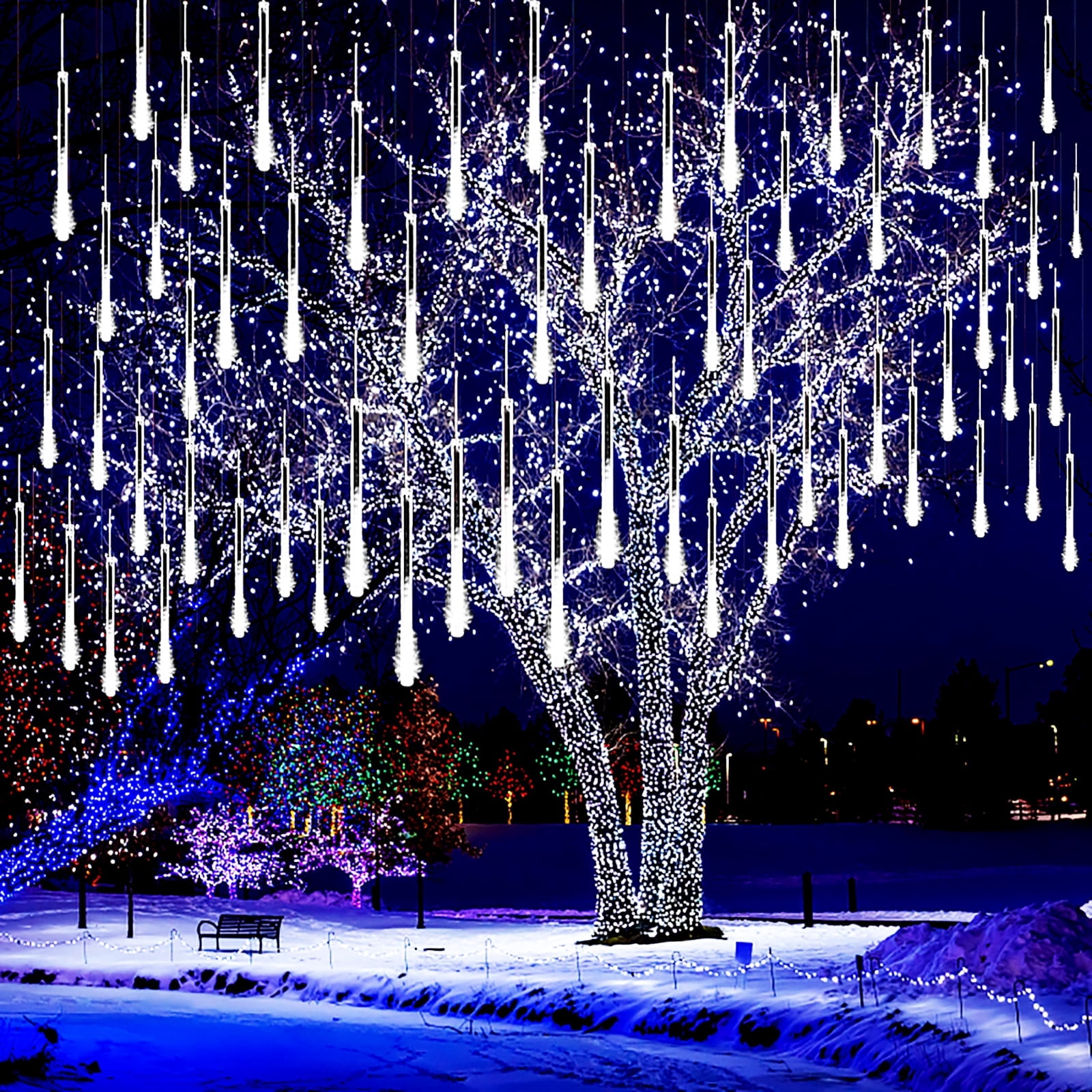 Christmas Lights Outdoor, Meteor Shower Lights Falling Rain Lights 12 ...