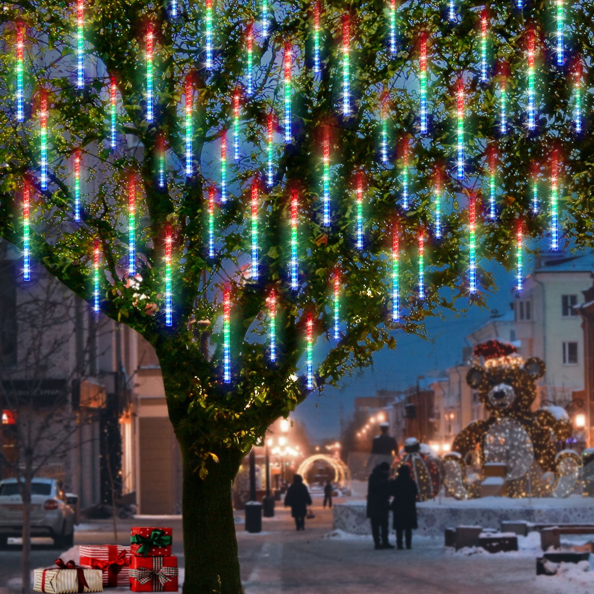 Christmas Lights Outdoor, Meteor Shower Falling Rain Lights 10cm 10 ...