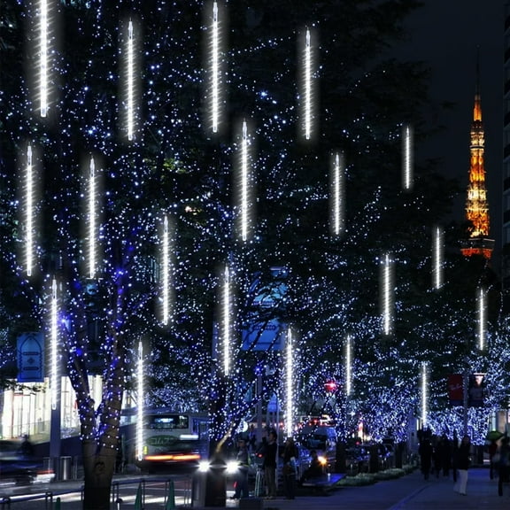 Christmas Lights Outdoor 12 Inch 10 Tubes Meteor Shower Light Falling ...