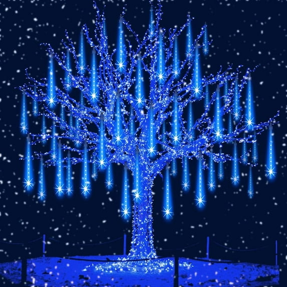 Christmas Lights Outdoor Meteor Shower Lights 12 inch 8Tubes 192LED UL ...