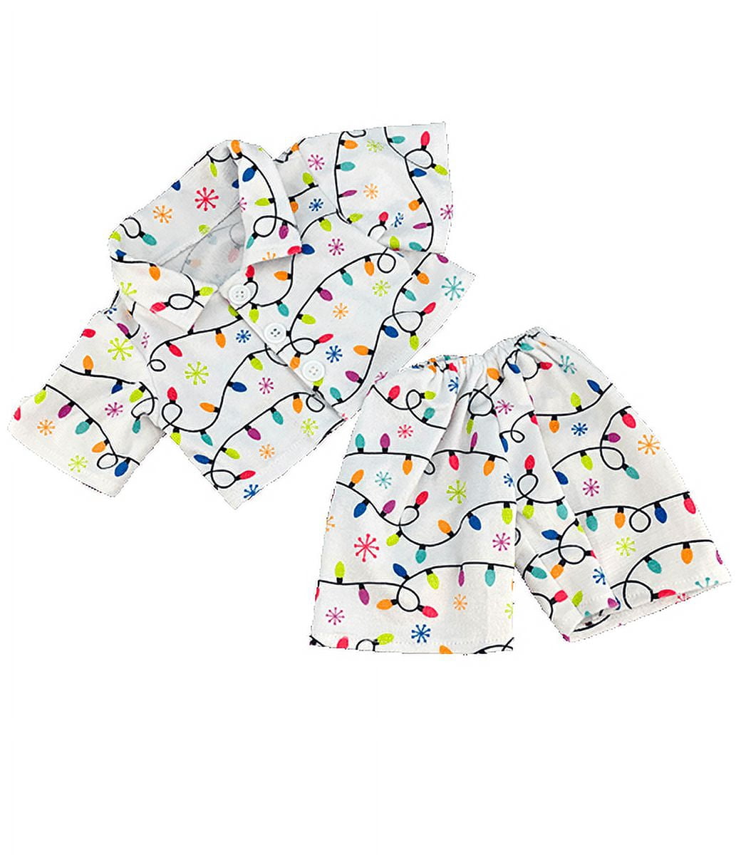 Christmas Lights PJ’s for 6"-10" Plush Toys, Holiday Pajama Outfit ...