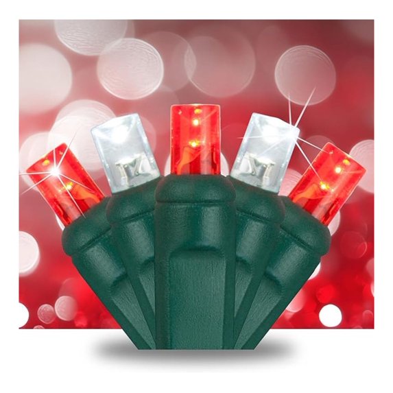 Christmas Lights Soft Twinkle - 50 LED Pulsing String Lights 17ft Red ...