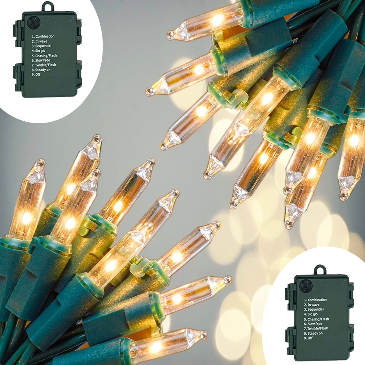 Christmas String Lights Battery Operated,Waterproof Twinkle Fairy ...