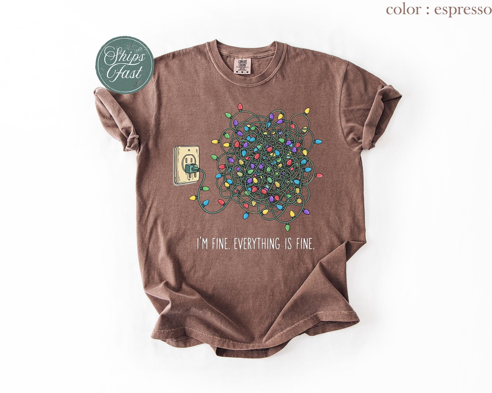 Christmas Lights Tangled Shirt, Funny Holiday T-Shirt, Festive Xmas ...