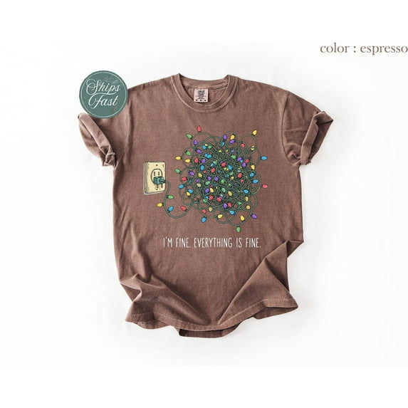 Christmas Lights Tangled Shirt, Funny Holiday T-Shirt, Festive Xmas ...