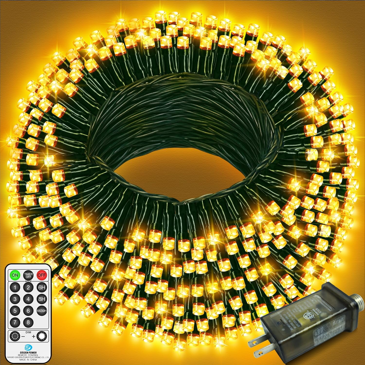 Christmas Lights Warm White, 196 FT 500 LED Outdoor Waterproof ...