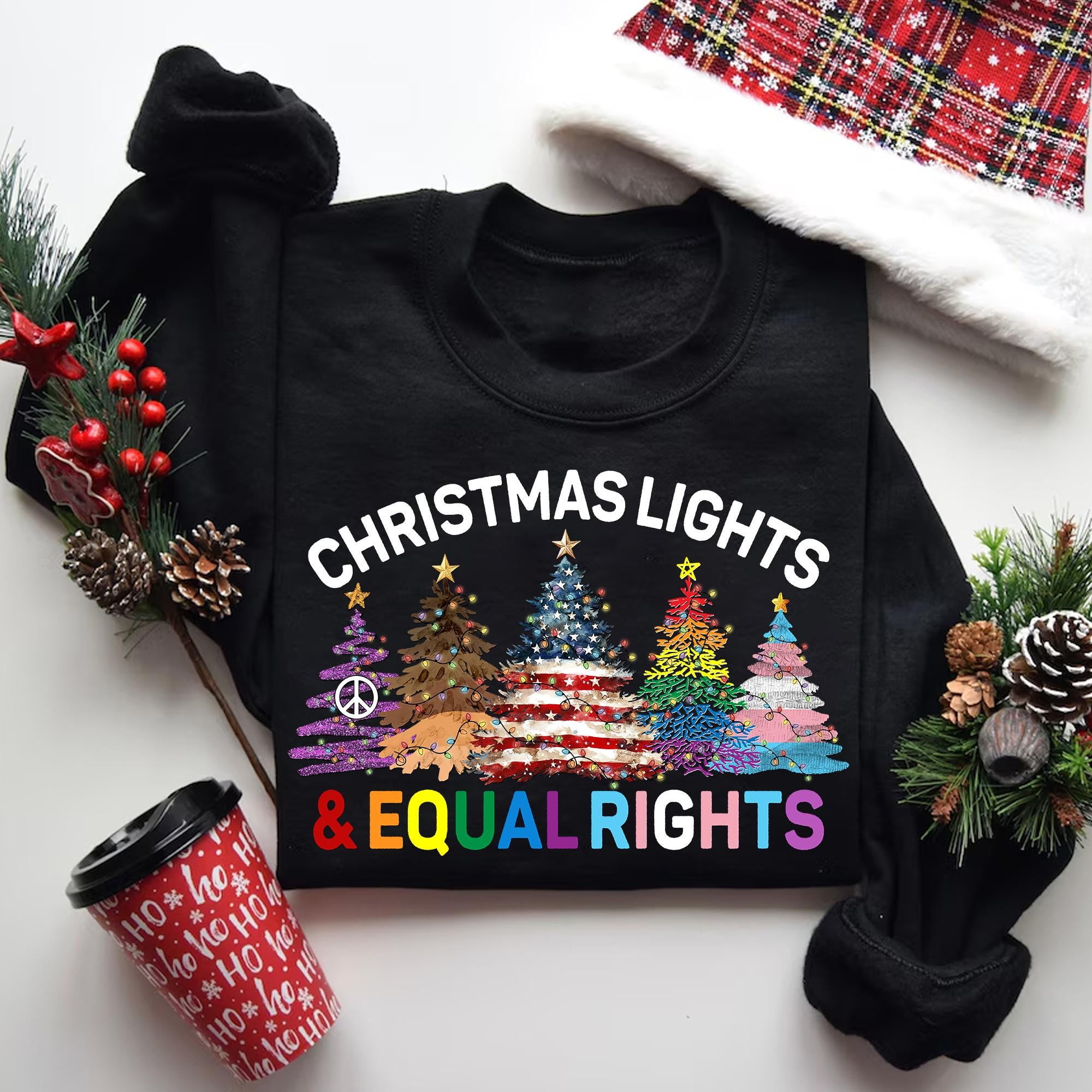 Christmas Lights and Equal Rights Shirt, Christmas Lgbt Shirt, Feminist ...