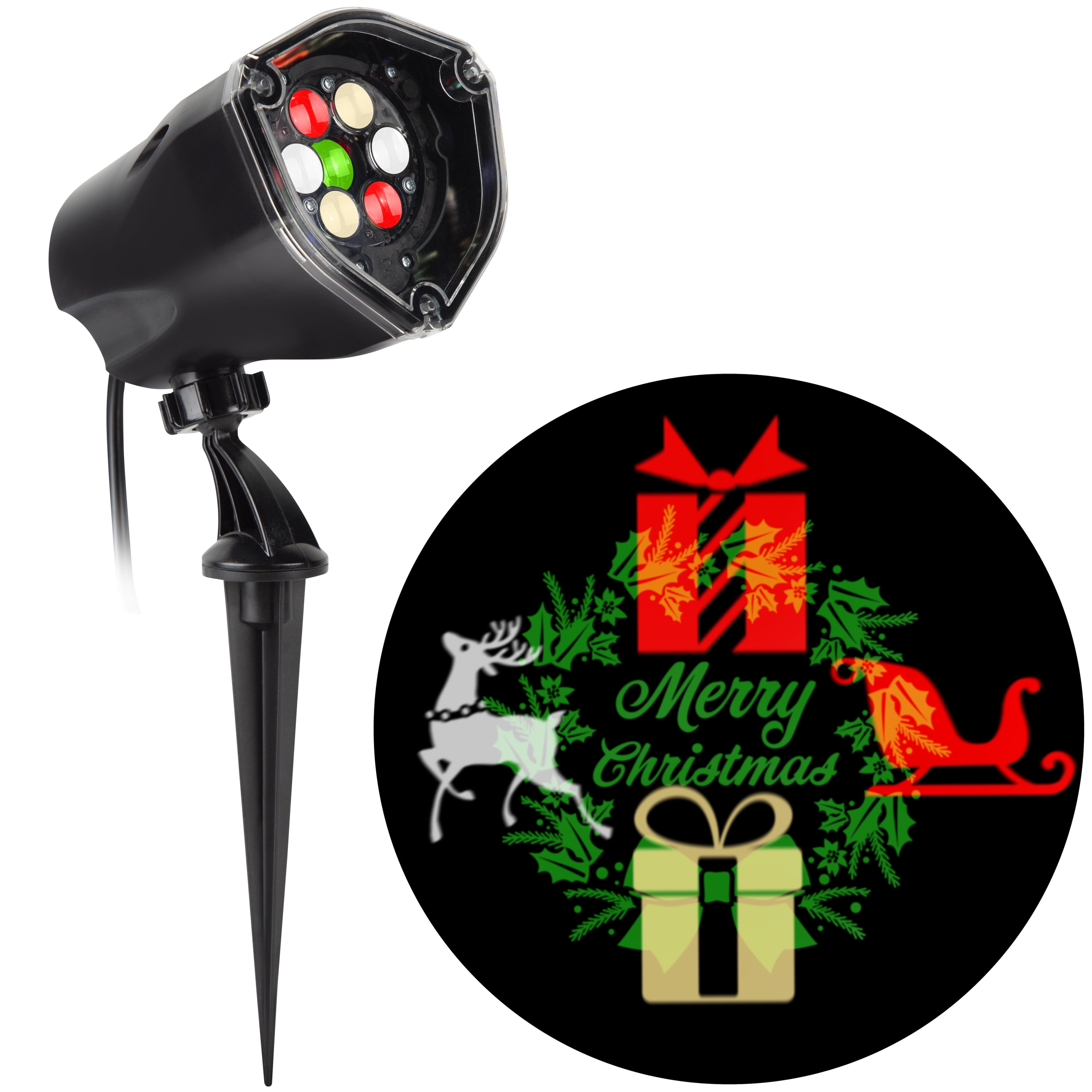 Christmas Lightshow Projector Lights Whirl a Motion + Static Merry ...