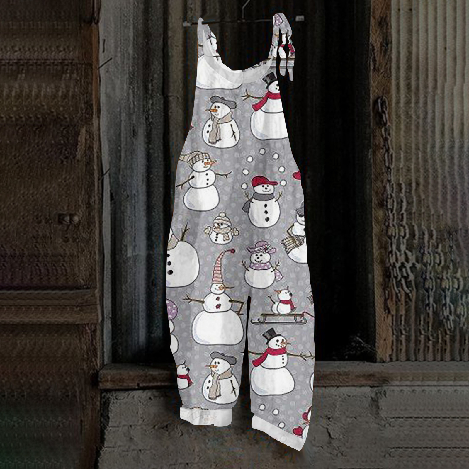 Huankd Christmas Linen Overalls,Christmas Costumes for Women Santa ...