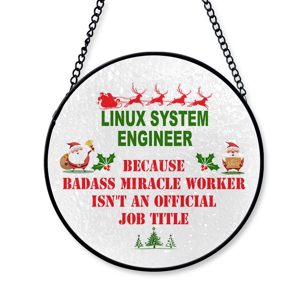 Christmas Linux System Engineer Stained Glass Window Hanging 2025 ...