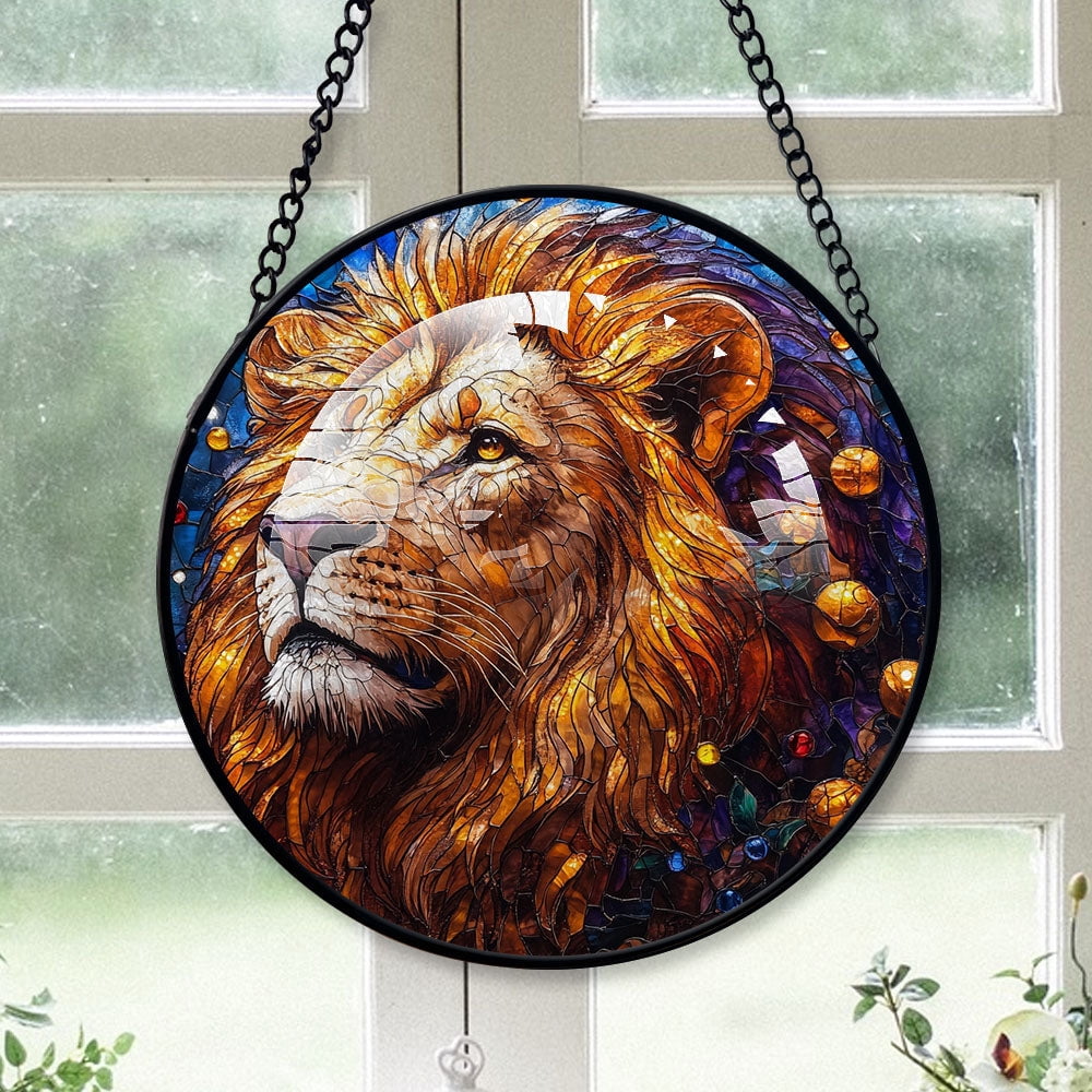 Christmas Lion Suncatchers, Lion Stained Glass Window Hangings, Lion ...