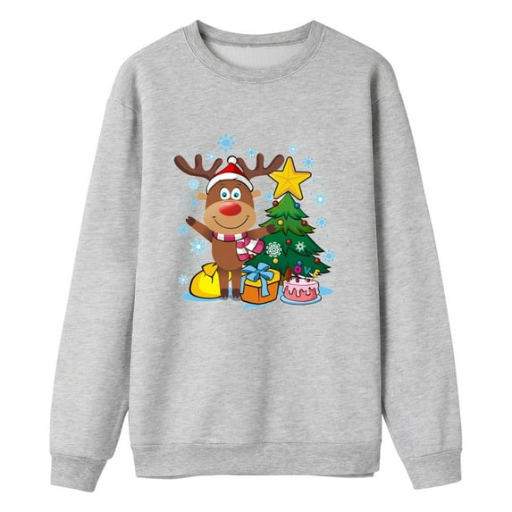 Christmas Long Sleeve Letter Printed Casual Pullover Lightweight ...