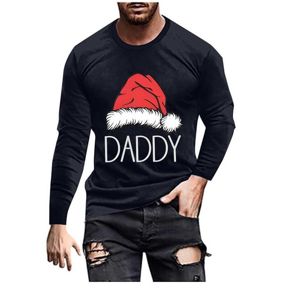 Christmas Long Sleeve Shirts for Men Athletic Crew Neck T-Shirt Holiday ...