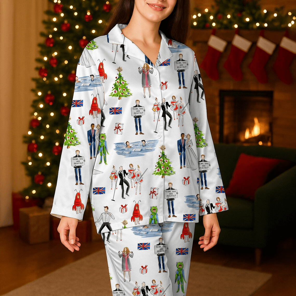 Christmas Love Actually Pajama Set For Women, Love Actually Pajamas Set ...
