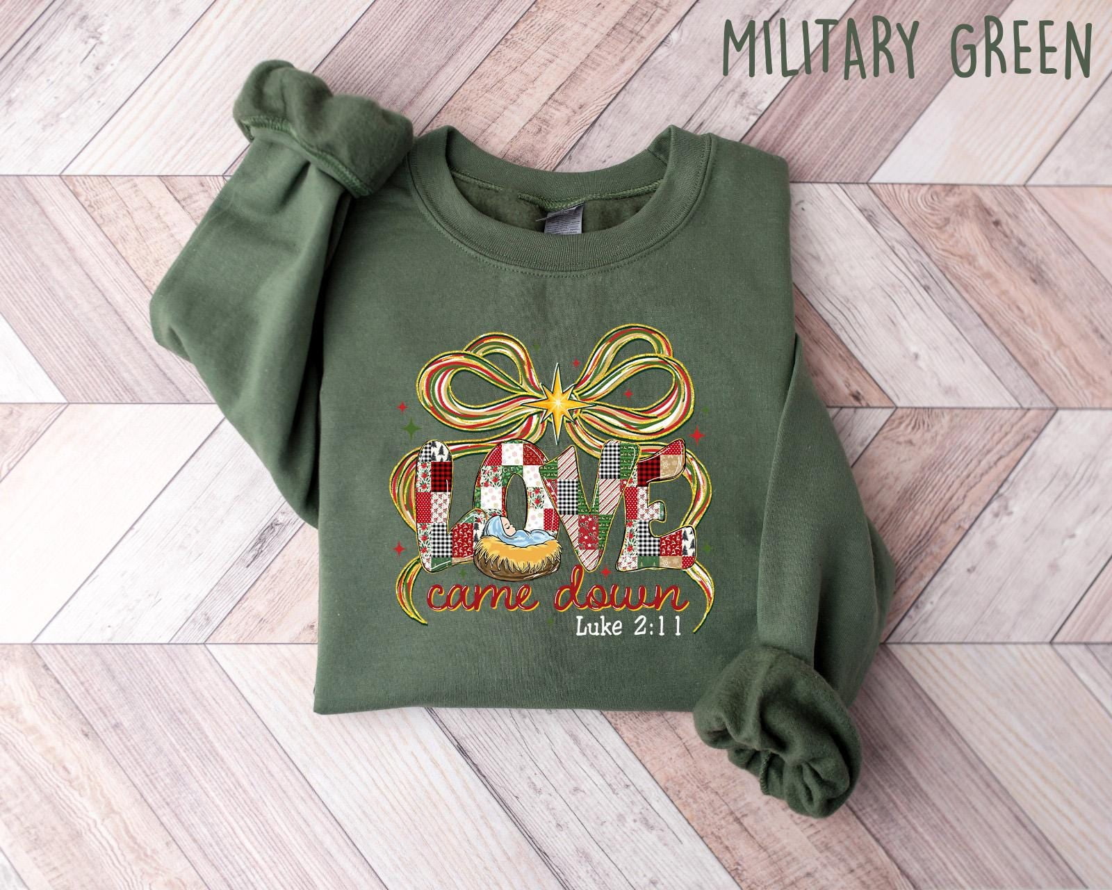 Christmas Love Came Down Sweatshirt, Christmas Nativity Hoodie ...