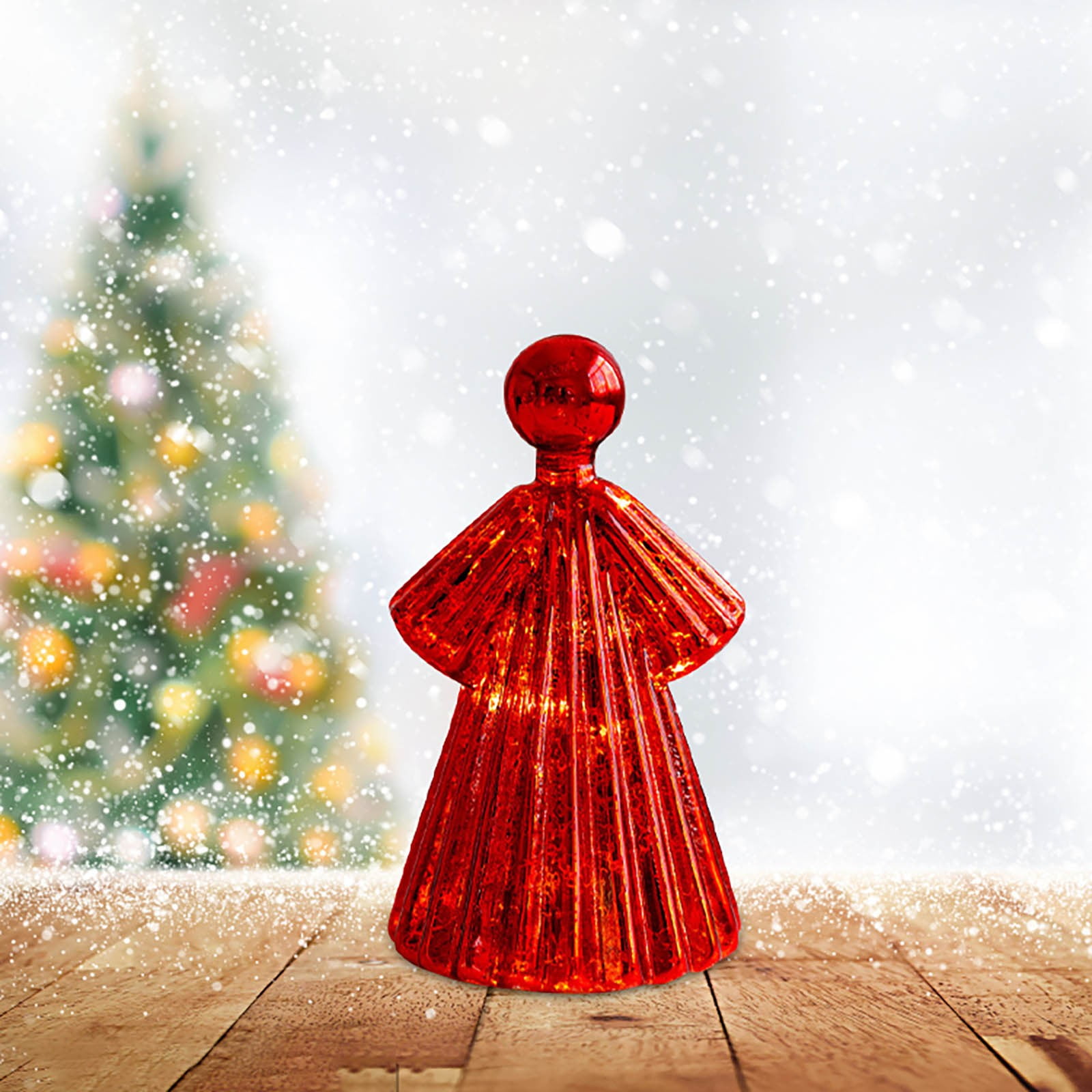 Christmas Luminous Angel Desktop Ornament Elegant Glass Christmas for ...