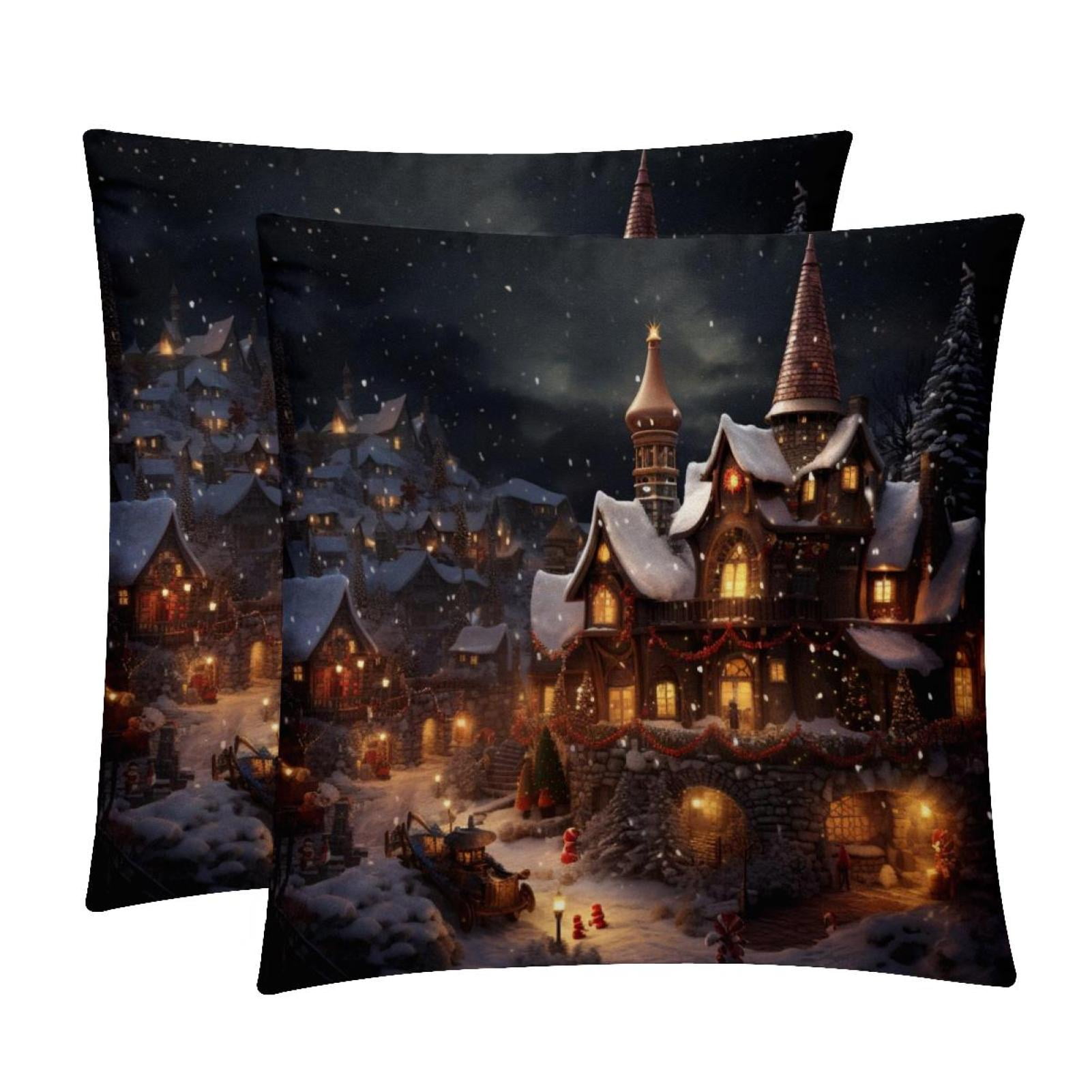 Christmas Luxurious Velvet Throw Pillow Inserts with Unique Patterns ...