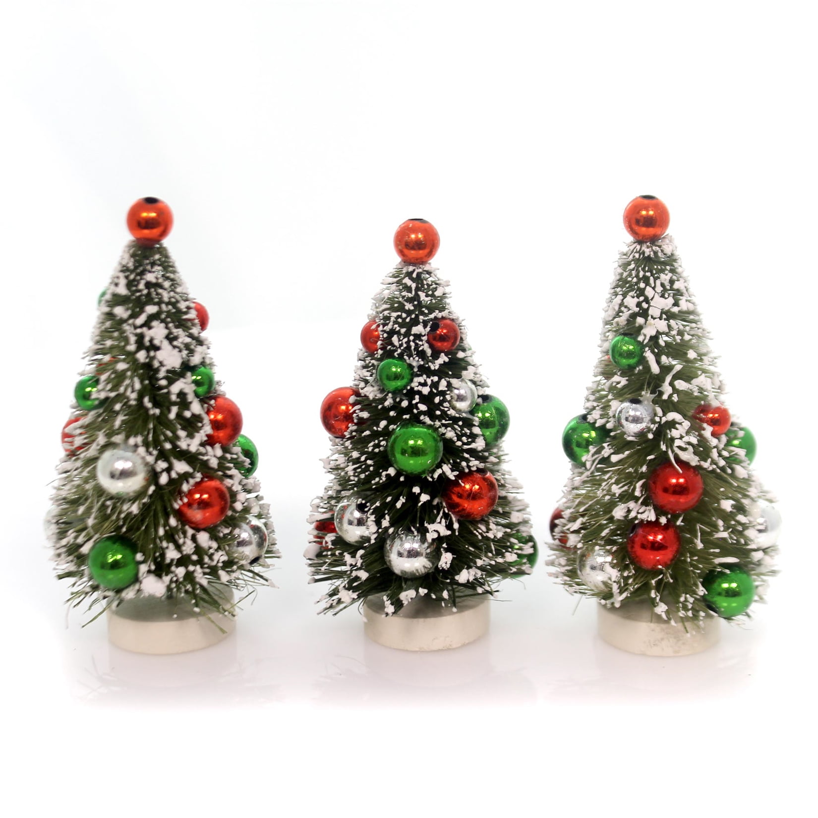 Christmas MINI BOTTLE BRUSH TREES SET/3 Plastic Novelties Lg4431 ...