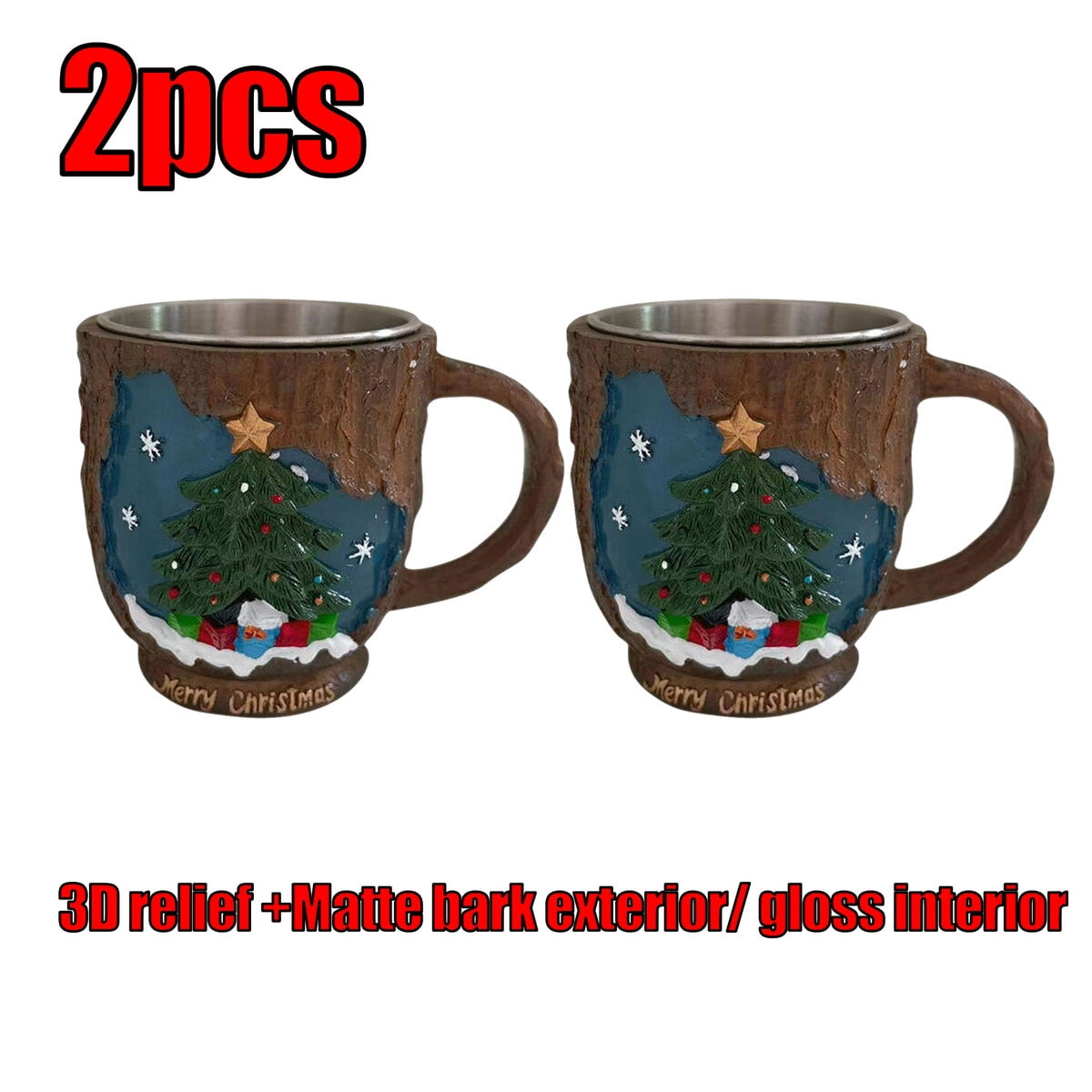 Christmas Magical Forest Crackle Mug 400ml Christmas Tree Coffee Mug 3D ...