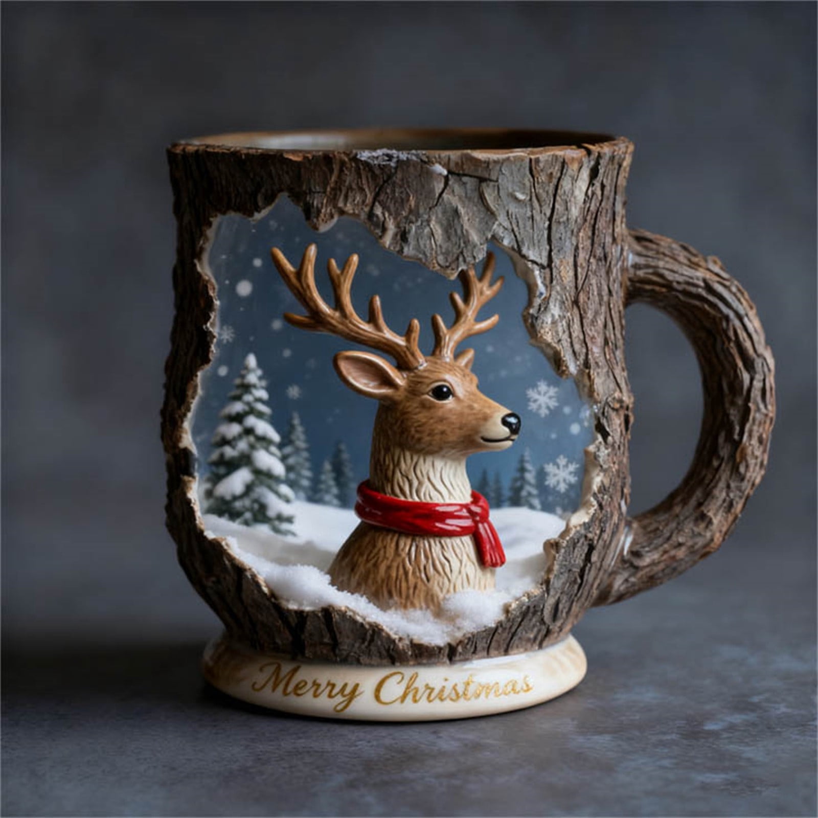 Christmas Magics Crack Mug Large Ceramic Coffee Mug Santa Elk Cup with ...