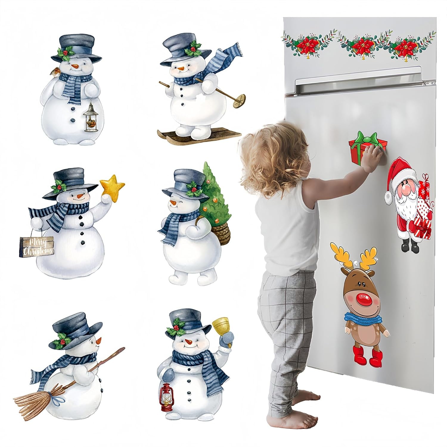 Christmas Magnetic Tree Stickers for Refrigerator, 2026 Xmas Themed DIY ...
