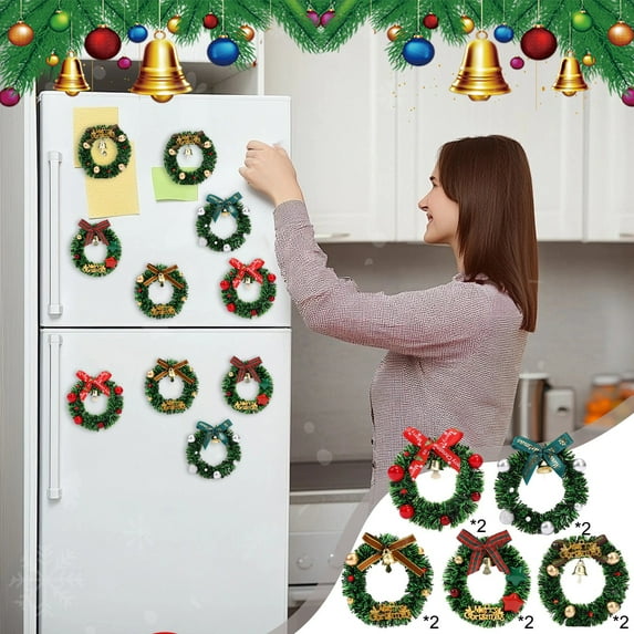 Christmas Magnetic Wreath Decorations Set | Festive Fridge Magnets ...
