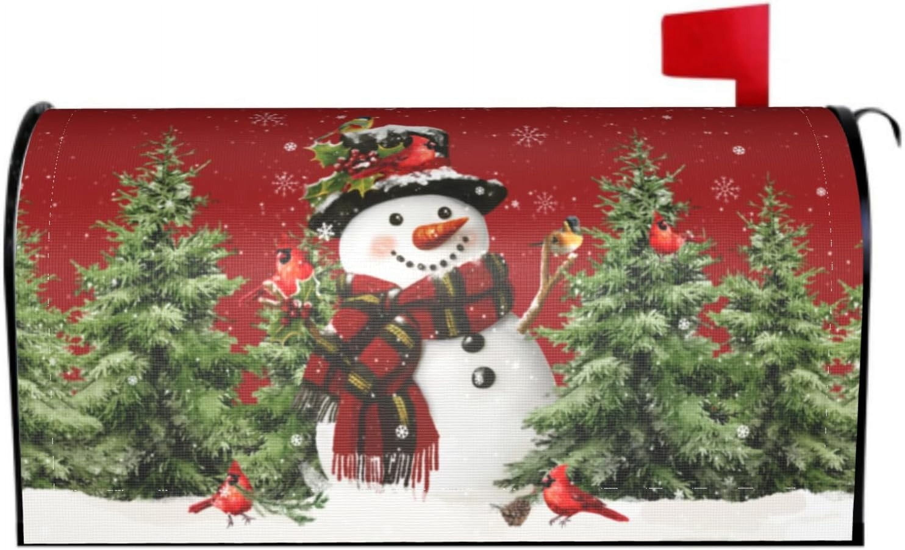 Christmas Mailbox Cover Magnetic Snowman Christmas Tree Mailbox Wraps ...