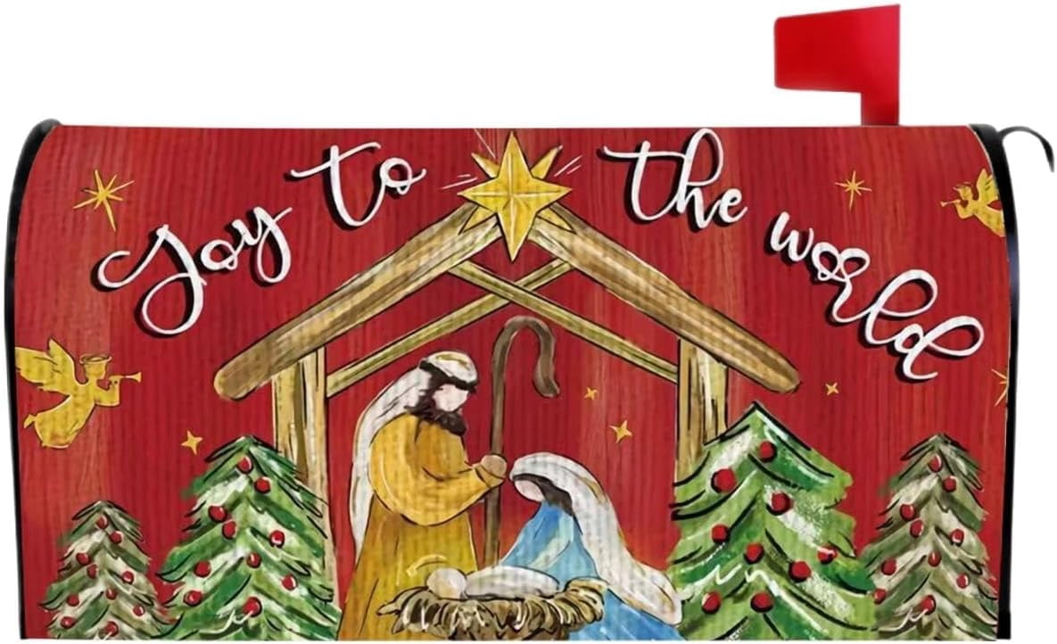 Christmas Mailbox Cover,Magnetic Standard Size 18 X 21 inch,Christian ...