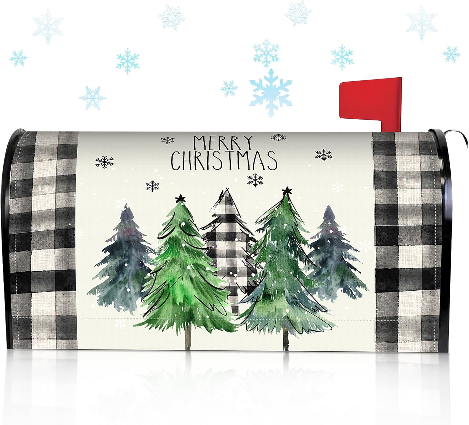 Christmas Mailbox Cover Magnetic, Winter Mailbox Cover Xmas Tree ...