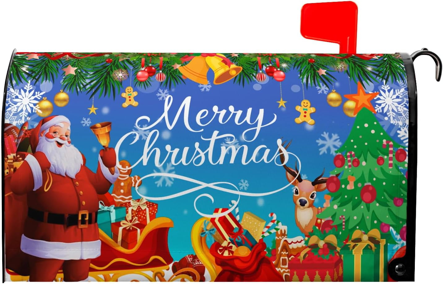 Christmas Mailbox Covers Magnetic Large Size Merry Christmas Santa ...