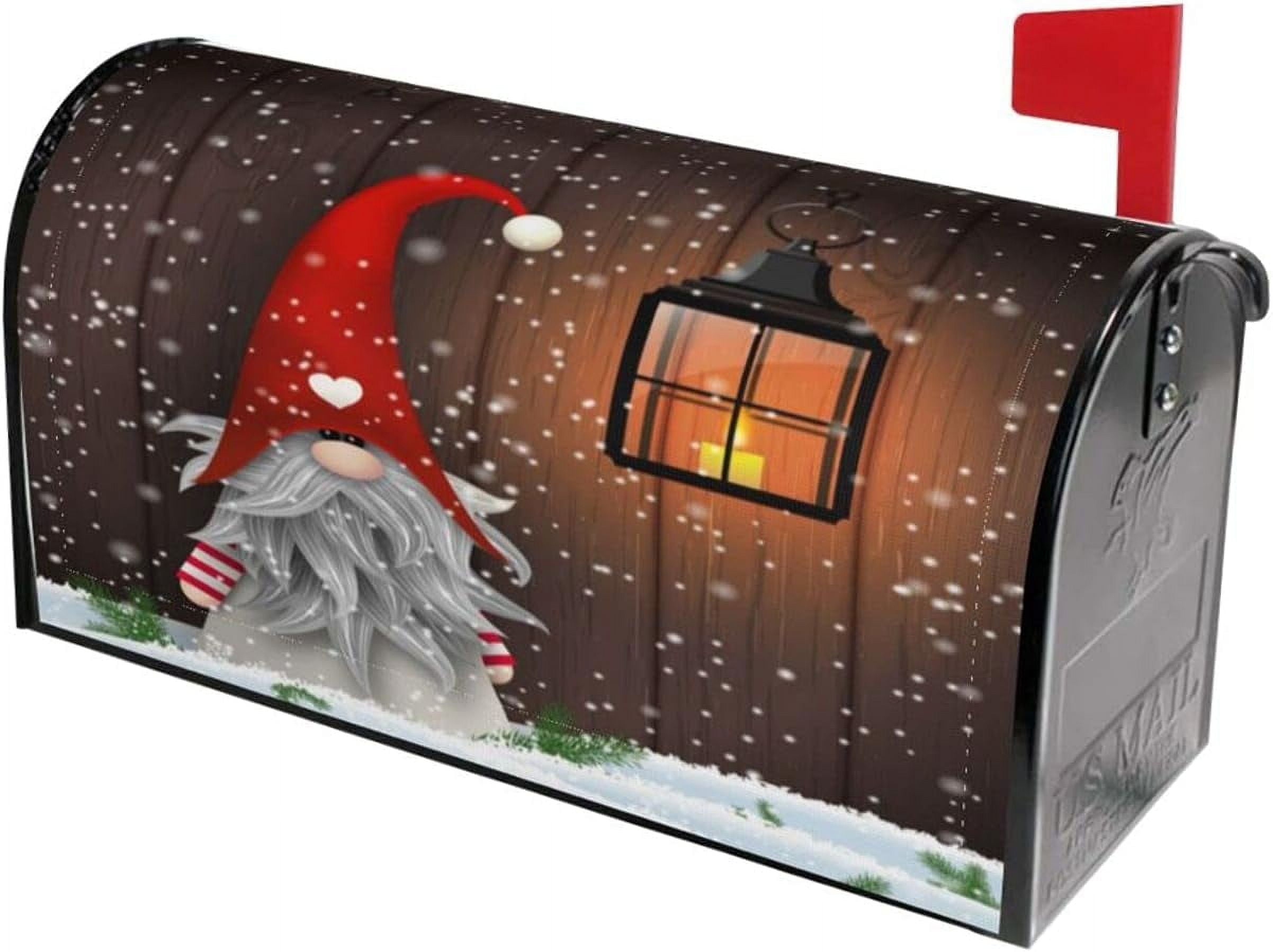 Christmas Mailbox Covers, Magnetic Post Box Cover Wraps Large Size 25 ...
