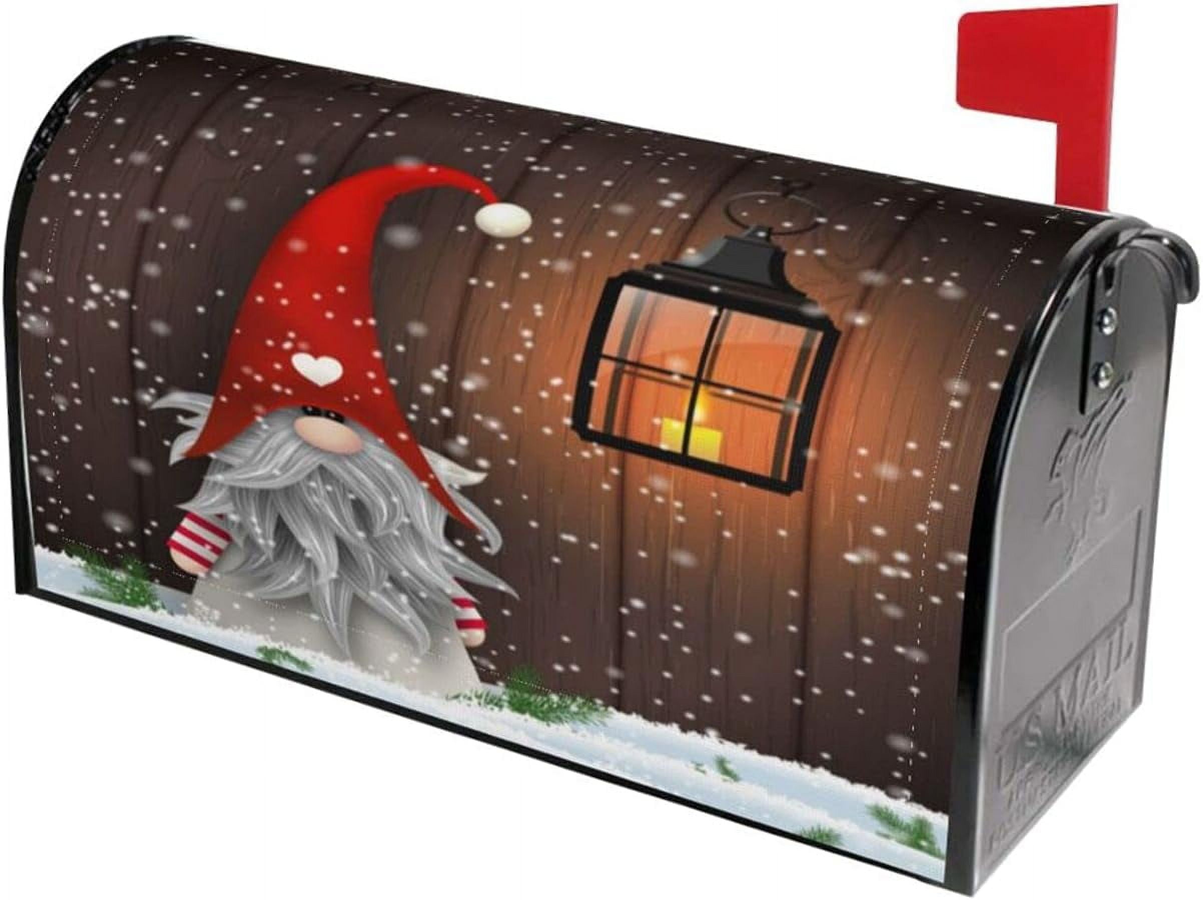 Christmas Mailbox Covers, Magnetic Post Box Cover Wraps Standard Size ...