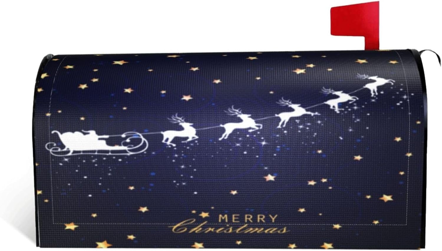 Christmas Mailbox Covers Navy Blue Deer Star Santa Magnetic Letter Post ...