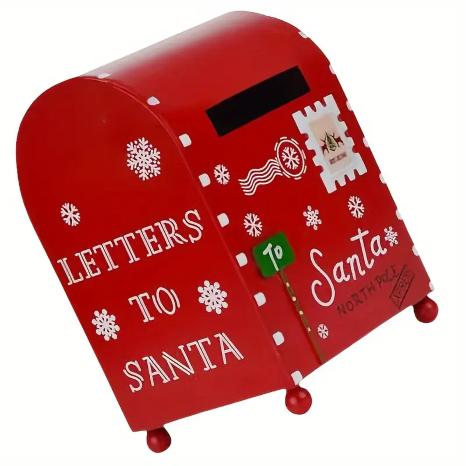 Christmas Mailbox for Letters to Santa Outdoor Metal Holiday Mail ...