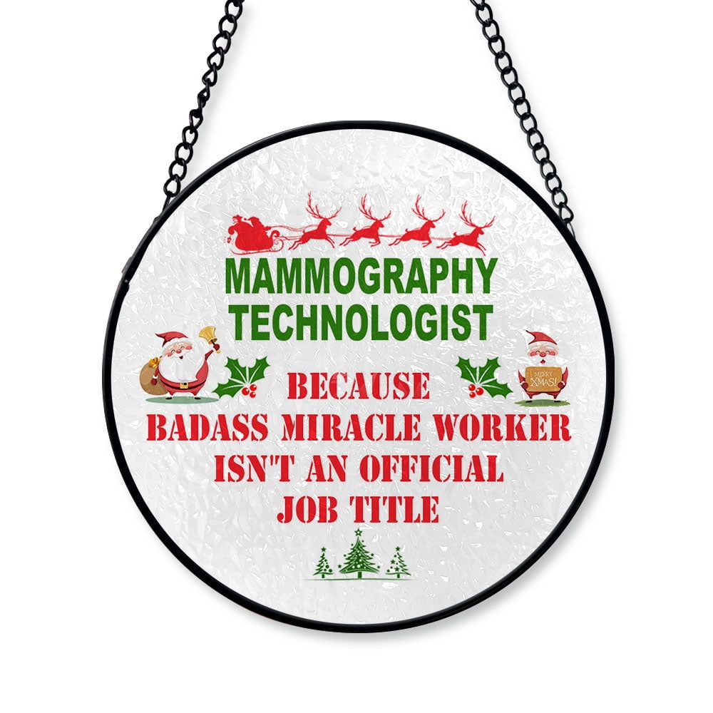 Christmas Mammography Technologist Stained Glass Window Hanging 2025 ...