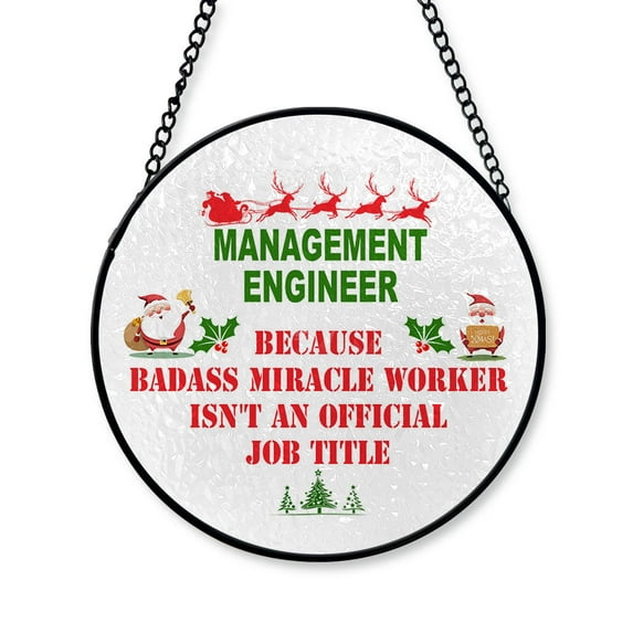 Christmas Management Engineer Stained Glass Window Hanging 2025 ...