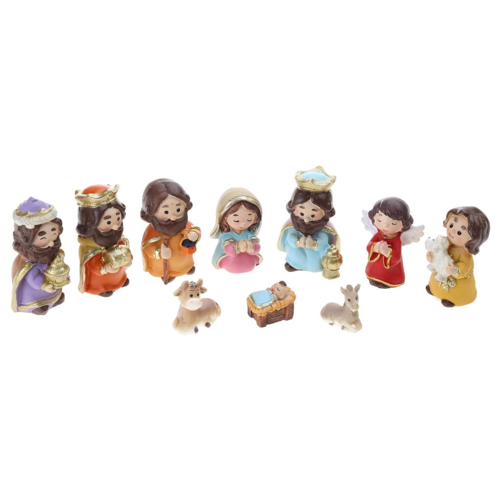 Christmas Manger Decoration Set Baby Jesus Statues Resin Art Crafts ...