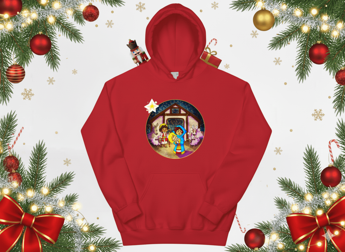 Christmas Manger Nativity Scene Faith Holiday Blessing Hoodie Shirt, up ...