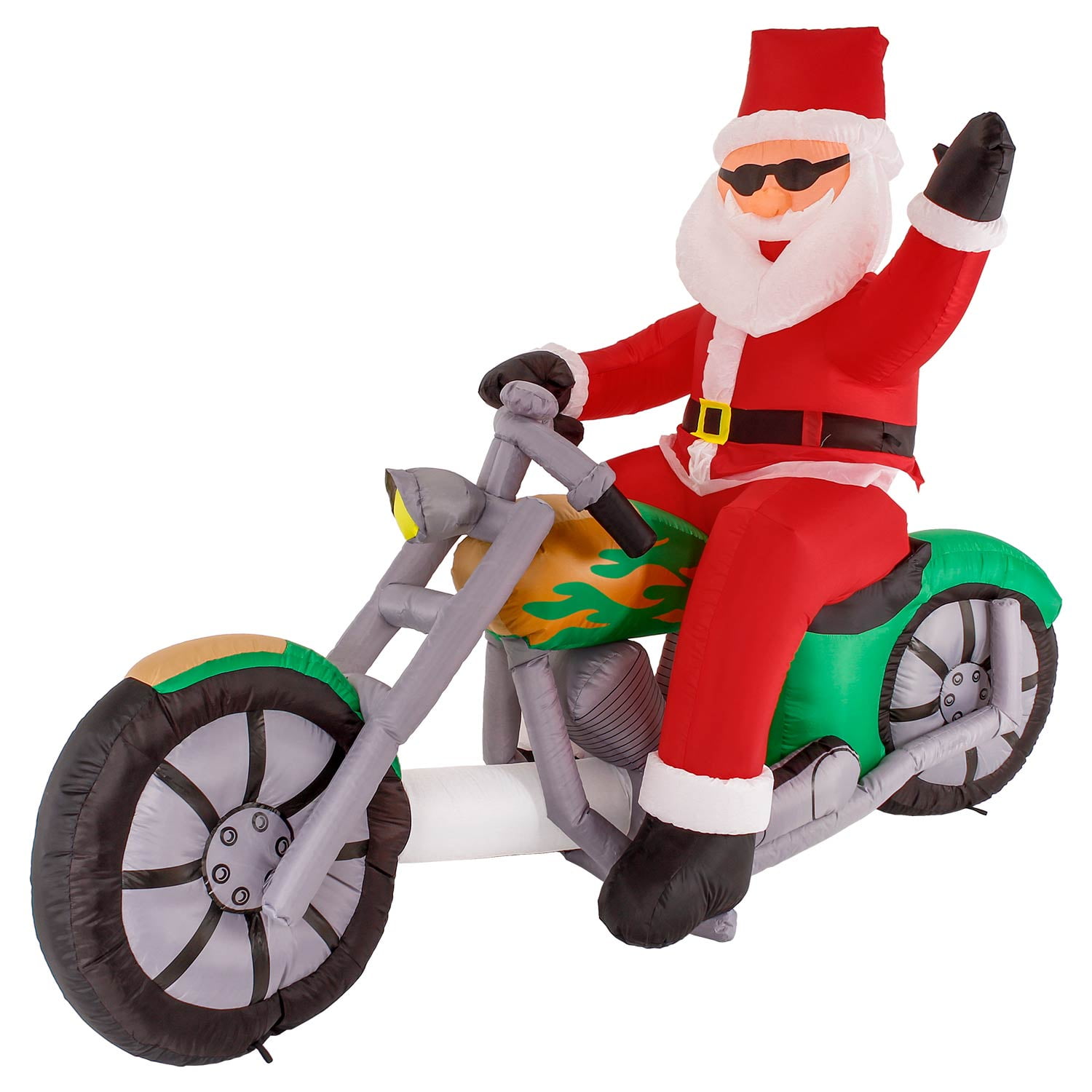 Christmas Masters 6 Foot Inflatable Santa Claus Riding a Motorcycle ...